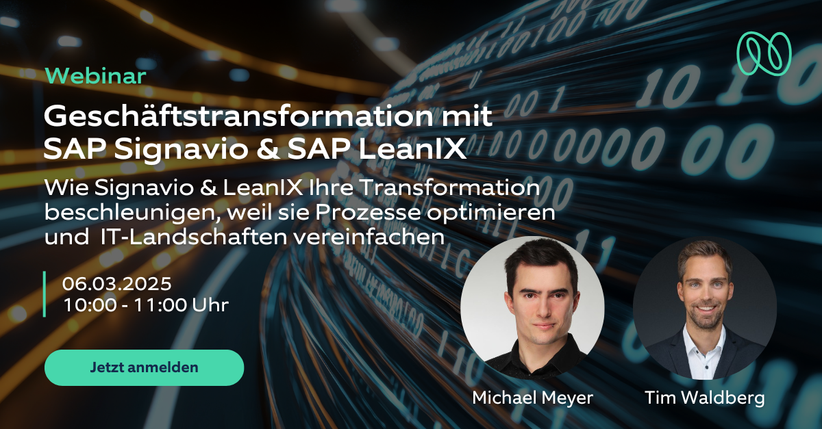 Geschäftstransformation mit SAP Signavio & SAP LeanIX | Webinar